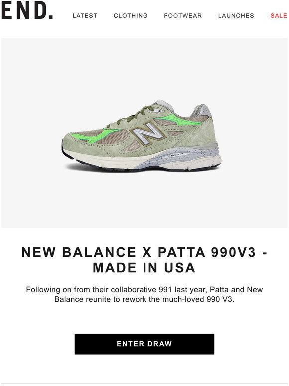Diemme: New Balance x Patta 990V3 - Register now | Milled