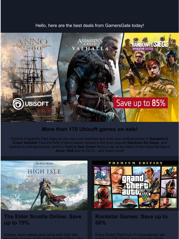 GamersGate: Save big on games from Ubisoft and Rockstar, Conan titles ...