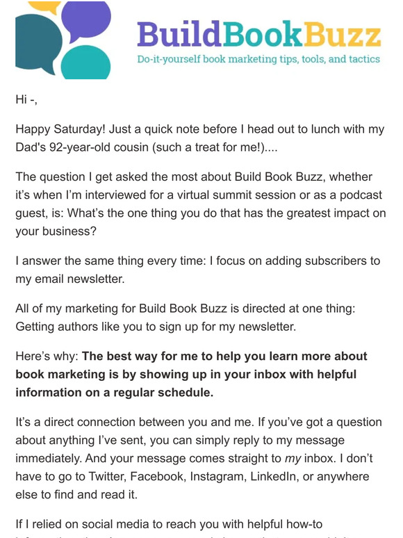 Build Book Buzz Book Publicity Forms And Templates: Why having an email ...