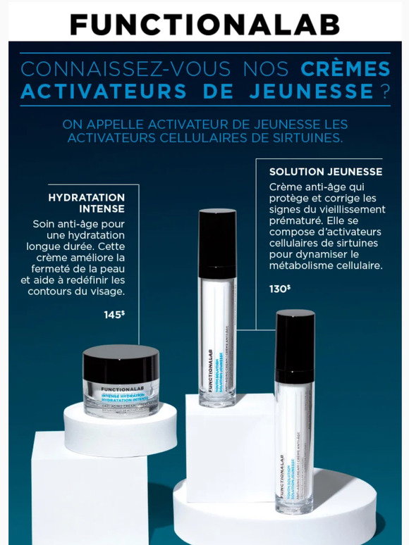 Functionalab: Connaissez-vous nos crèmes Activateur de Jeunesse ? | Milled