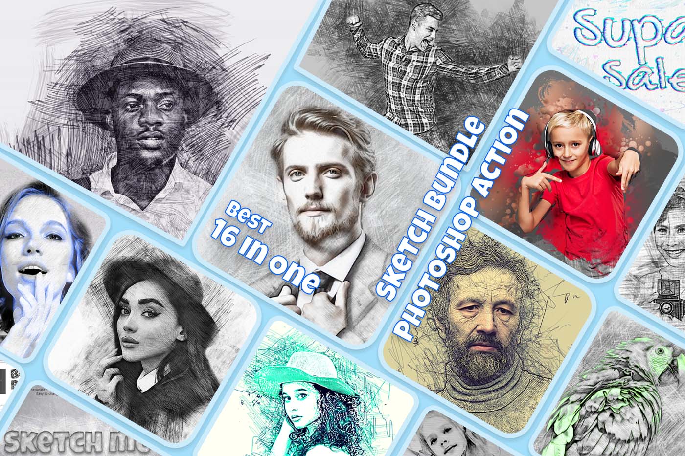 Graphics Martz: [ New Arrival ] Best Pencil Drawing Effects Bundle 📐 ...