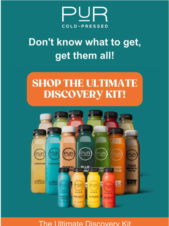 PUR Cold Pressed Juice: Try all PUR juice flavors with the Ultimate ...