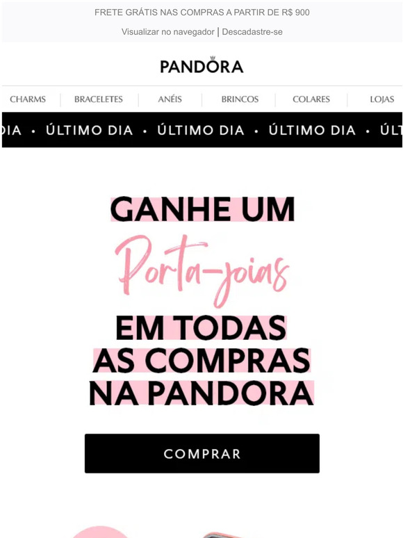 Pandora: Já ganhou seu Porta Joias exclusivo? Hoje é o ÚLTIMO DIA. | Milled