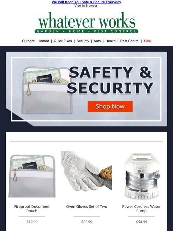 Whatever Works: Be Prepared With Smart Solutions ~ Safety First! | Milled