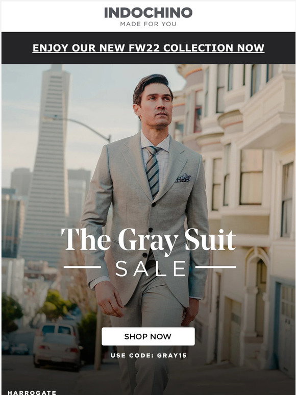 Indochino: The Gray Suit SAAALE - Take 15% off our best gray suits | Milled