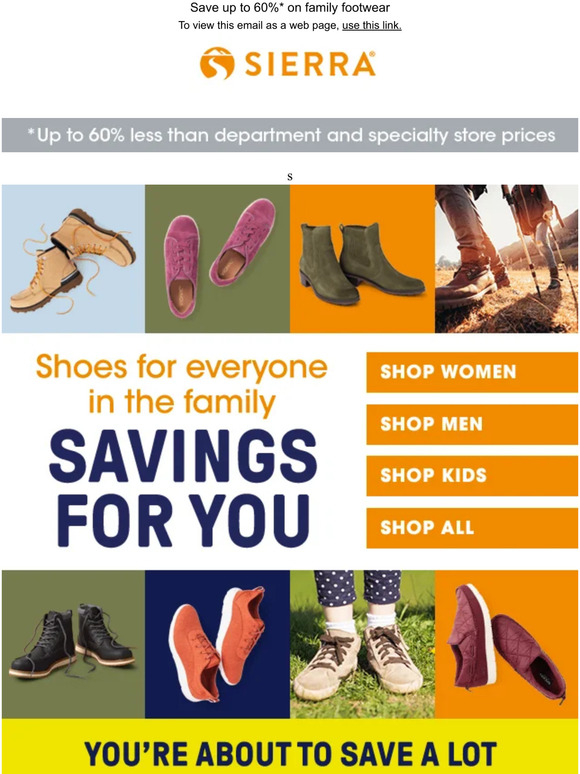 Sierra Trading Post: New shoes for everyone – for less | Milled