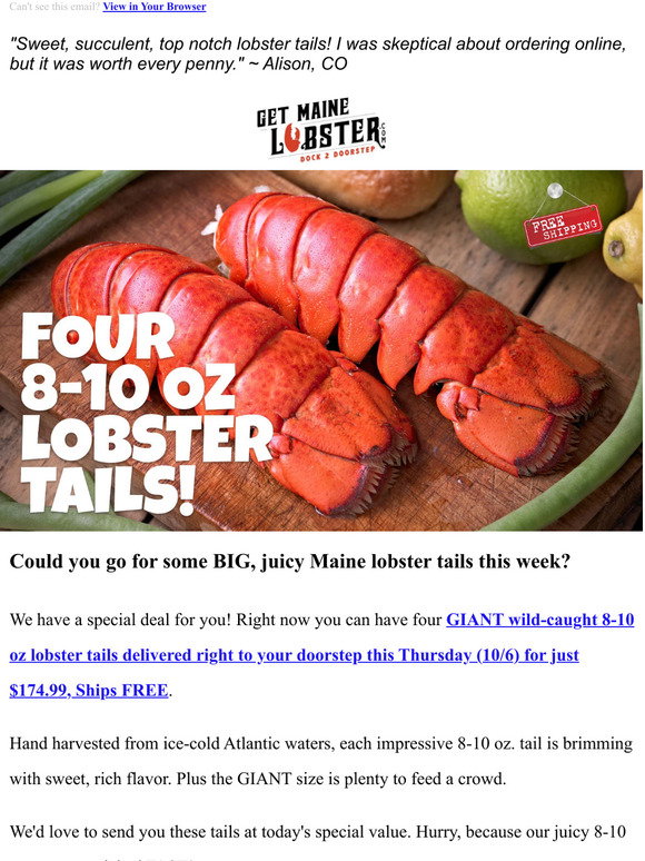 Get Maine Lobster: GIANT 🦞 Tails For You | Milled