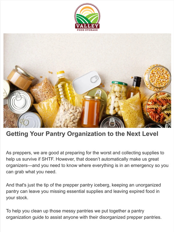 Valley Food Storage: Is Your Prepper Pantry Organized? | Milled