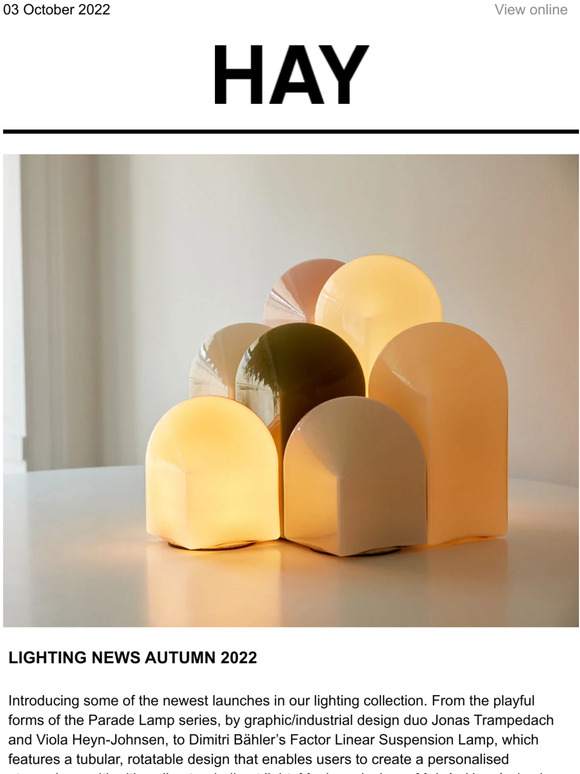 HAY: Introducing: Lighting News Autumn 2022 | Milled