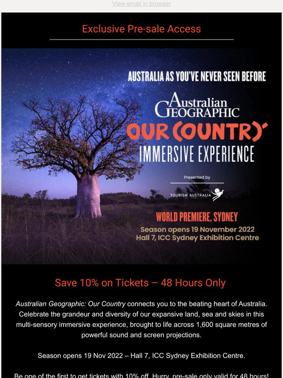 Australian Geographic: Exclusive pre-sale access inside! 🎟️ | Milled