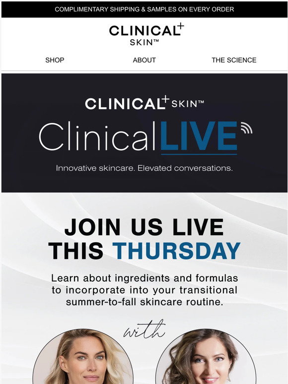 Clinical Skin: Tune in Thursday! ClinicalLive with Kristen Teakman ...