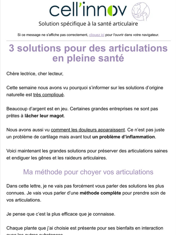 Cellinnov: 3 solutions pour des articulations en pleine santé | Milled Cellinnov: 3 solutions pour des articulations en pleine santé | Milled