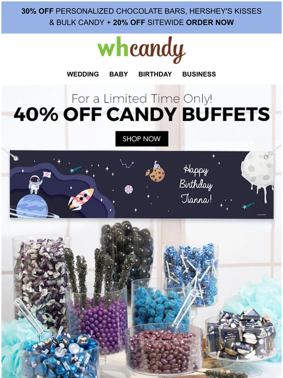 WH Candy: 40% Off Candy Buffets - For A Limited Time Only | Milled