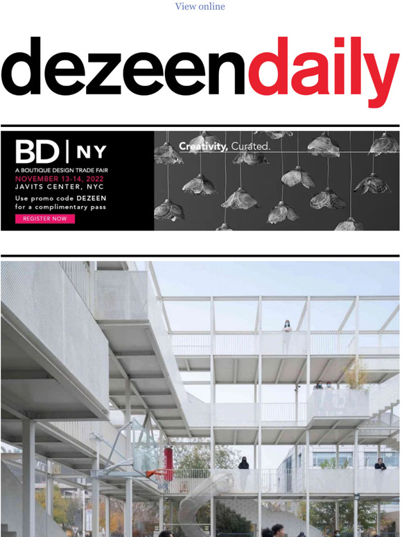 Dezeen: Spray-on dress | "Eccentric" leisure centres | Cork-clad house ...