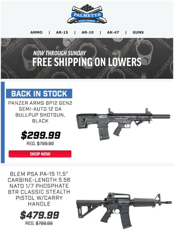 Palmetto State Armory: Back In Stock! | Panzer Arms BP12 Gen2 Semi-Auto ...