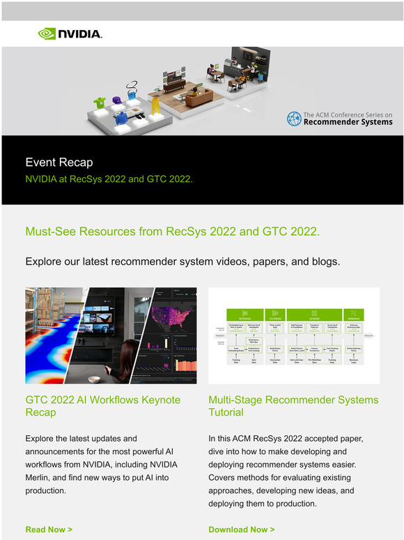 Nvidia: NVIDIA at RecSys 2022 and GTC 2022 Event Recap | Milled