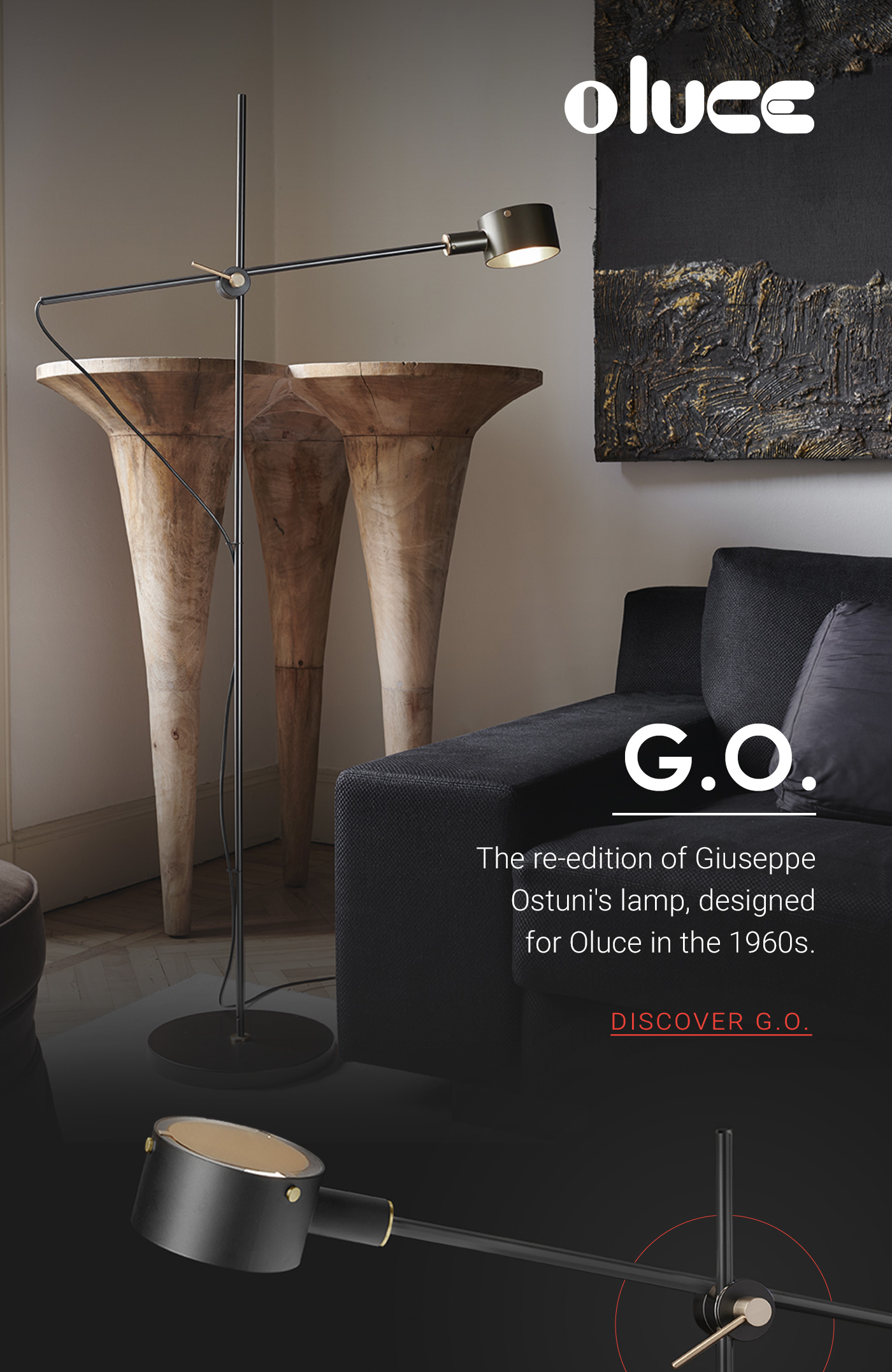 Archiproducts: Oluce GO lamp: re-edition of a model designed by Giuseppe Ostuni in the 1960s ...