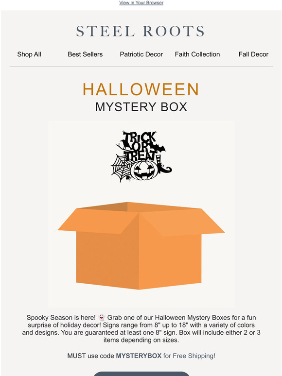 Steel Roots Decor: Halloween Mystery Box 👻 | Milled