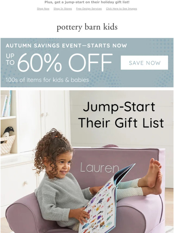 Pottery Barn Kids: 🍂 The Autumn Savings Event STARTS NOW 🍂 | Milled