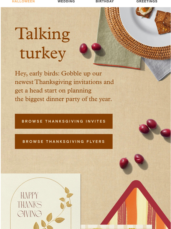 Paperless Post: See our new Thanksgiving invitations first | Milled
