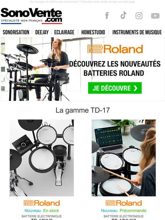 Sonovente: 🥁 Du nouveau dans les batteries Roland ! 🎶 | Milled