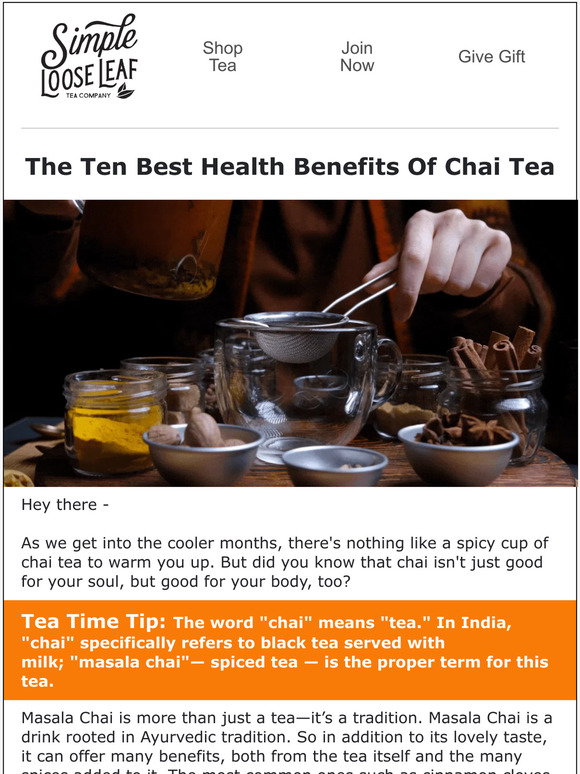 Simple Loose Leaf: How Chai Can Spice Up Your Health | Milled