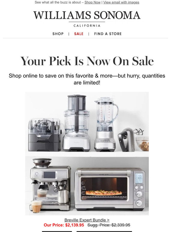 Williams Sonoma: Good news! Breville Expert Bundle is now on sale for a ...
