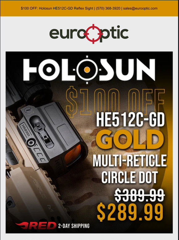 EuroOptic: $100 OFF: Holosun HE512C-GD Reflex Sight! | Milled