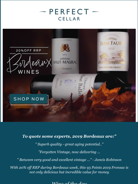 Perfect Cellar: 93 point - Château Du Bergey Fronsac 2019 ! | Milled