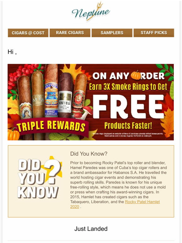 Neptune Cigar: Triple Rewards Earn More Smoke Rings Faster Ends October ...