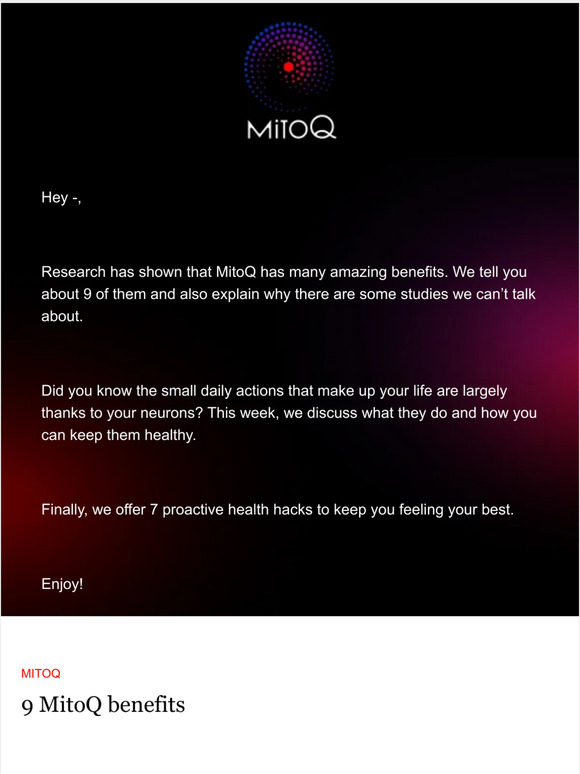 MitoQ: What are MitoQ’s benefits? | Milled