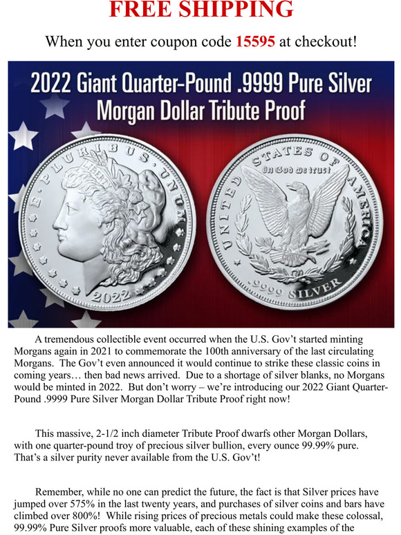 National Collector's Mint: Free Shipping! ★ 2022 Giant Quarter-Pound ...