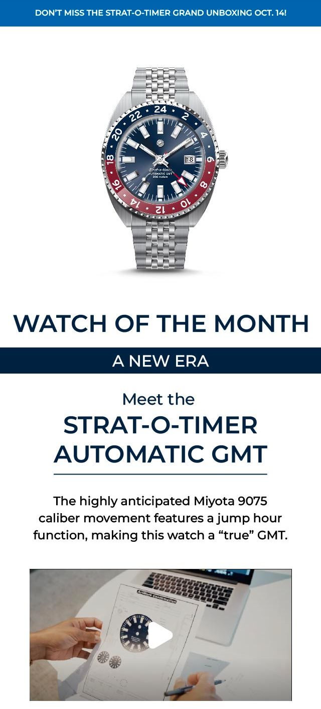 Jack Mason: Watch of the Month : The Strat-o-timer Automatic GMT | Milled