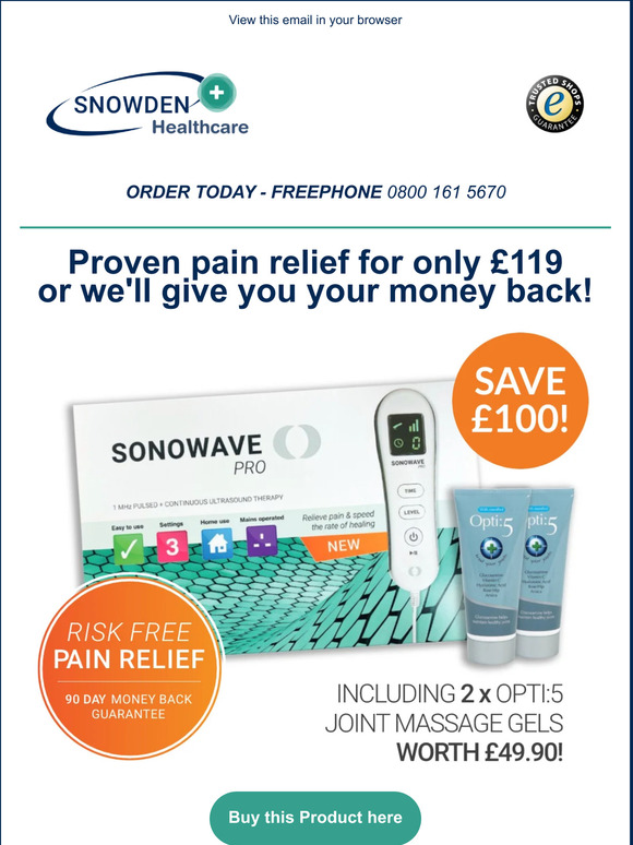 Snowden Healthcare: Save £100 on the Sonowave Pro today | Milled