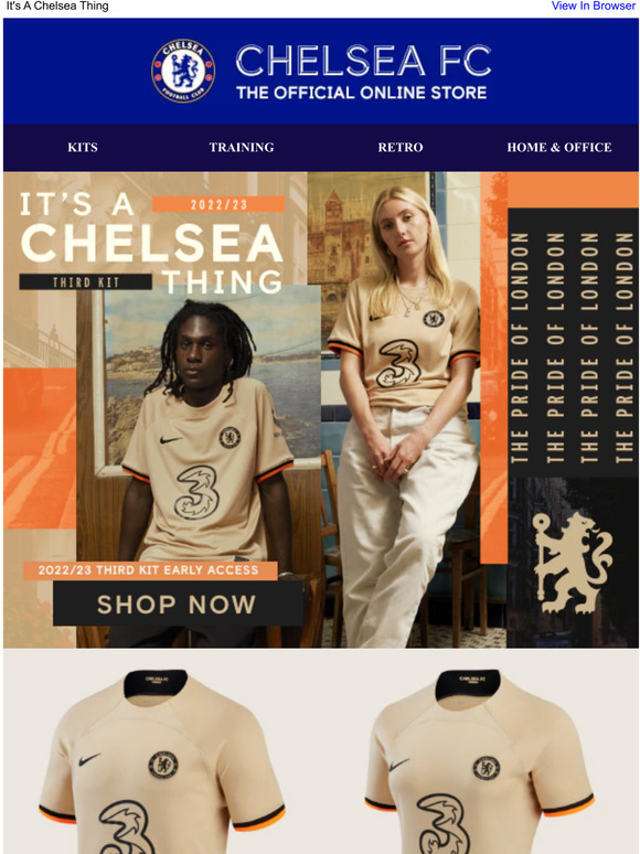 Chelsea Megastore: New In! Early Access On 22/23 Third Kit | Milled