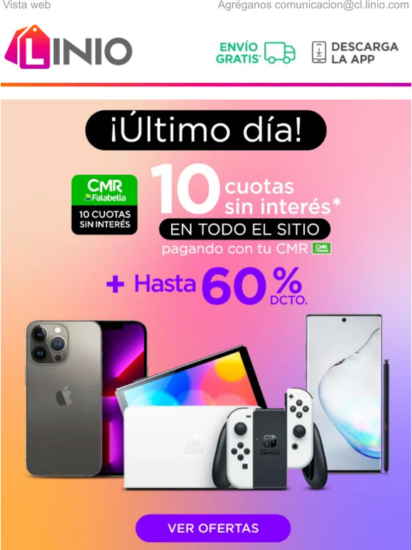 Linio: 🚨¡IMPERDIBLE!🚨 Último día 10 Cuotas sin interés con tu CMR💥 | Milled