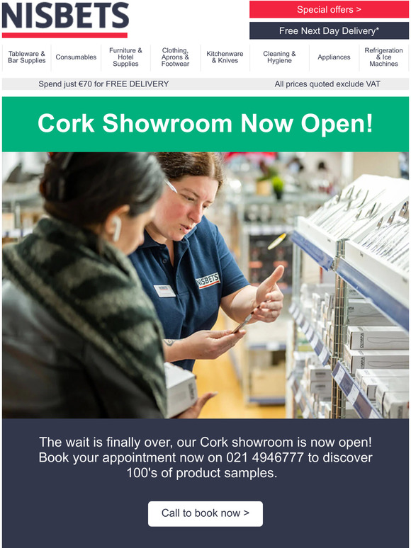Nisbets: Our Cork showroom is now open! | Milled