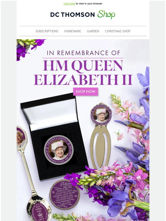 DC thomson shop: In Remembrance of Her Majesty Queen Elizabeth II | Milled