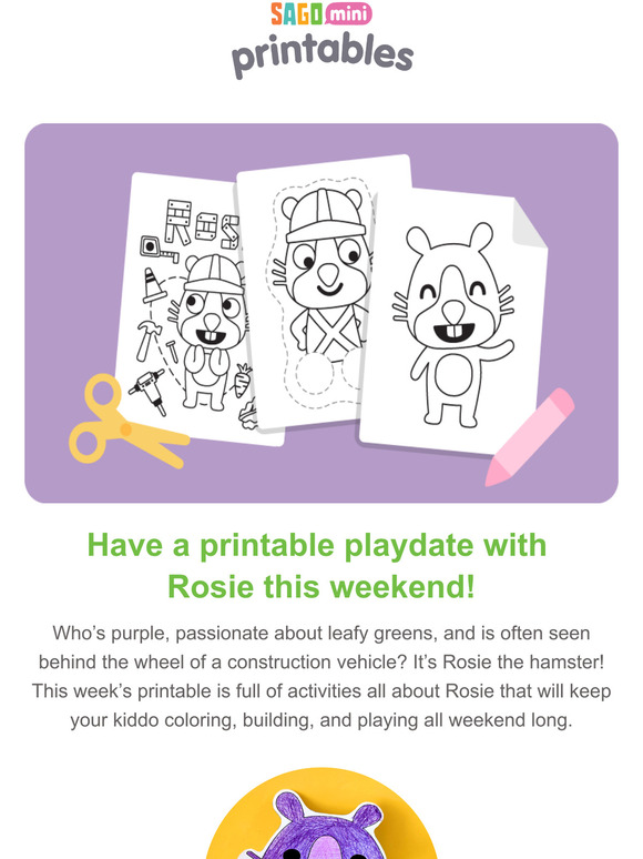 Sago Mini: It’s time for a printable playdate with Rosie! | Milled
