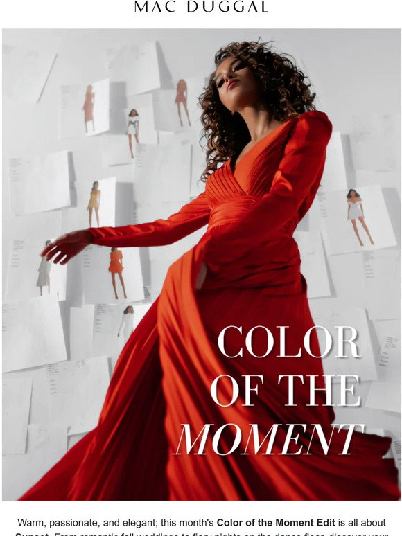Mac Duggal: Color of the month: Sunset 🍂 | Milled