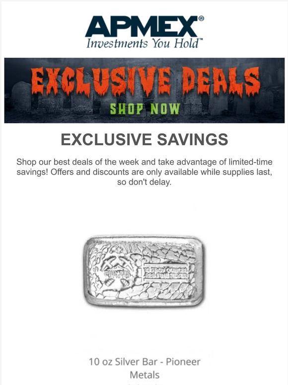 APMEX: APMEX weekly deals are here! Shop our hand-picked discounts ...