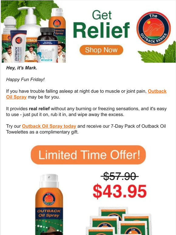 Outback Pain Relief: Don't Let Muscle Pain Keep You Up at Night | Milled