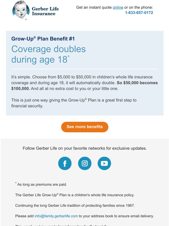 Gerber Life Insurance: #1 Reason to give the Grow-Up® Plan | Milled