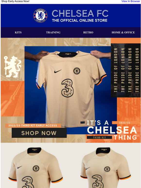 Chelsea Megastore: It's A Chelsea Thing | 22/23 Third Kit | Milled