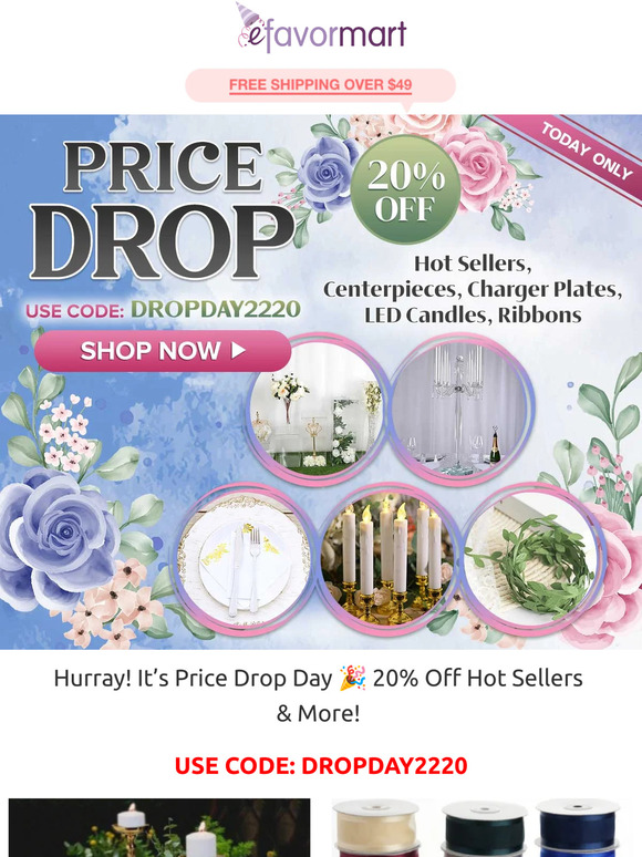 eFavormart: Hurray! It’s Price Drop Day 🎉 20% Off Hot Sellers & More ...