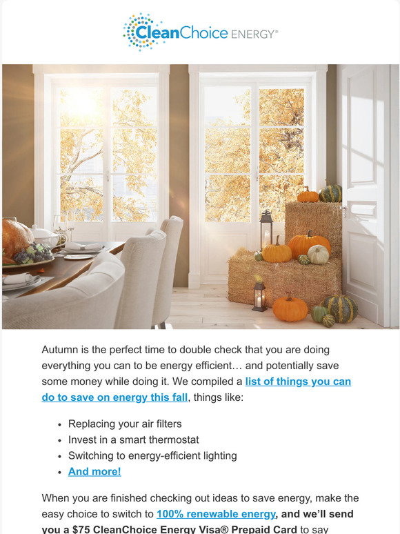 CleanChoice Energy: Tips for saving energy this fall | Milled