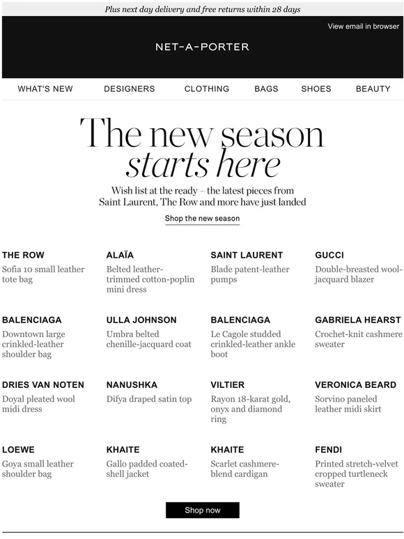 Net-A-Porter: Hero styles to wear this season and beyond | Milled