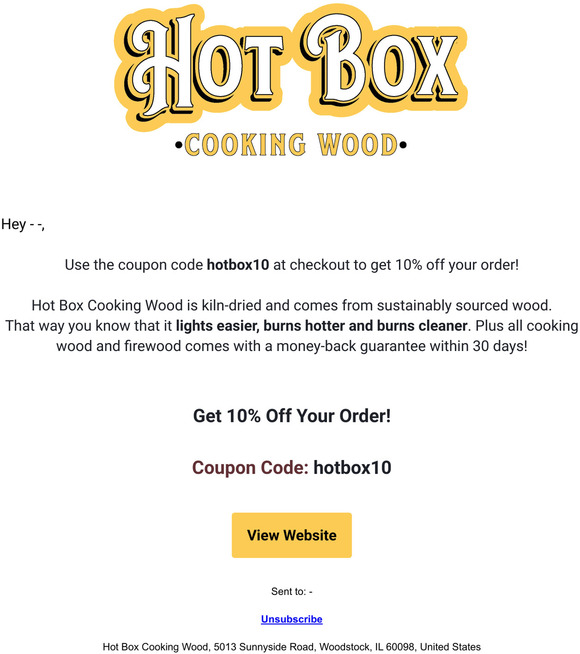 Hot Box Cooking Wood: — —, Get 10% OFF Your Next Order From Hot Box ...