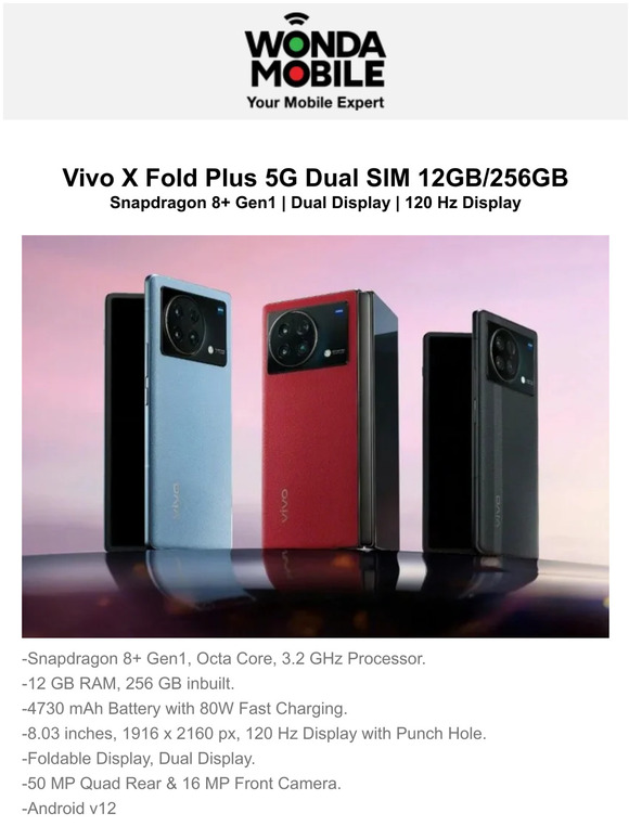 Wonda Mobile: Vivo X Fold Plus 5G Dual SIM 12GB/256GB | Milled