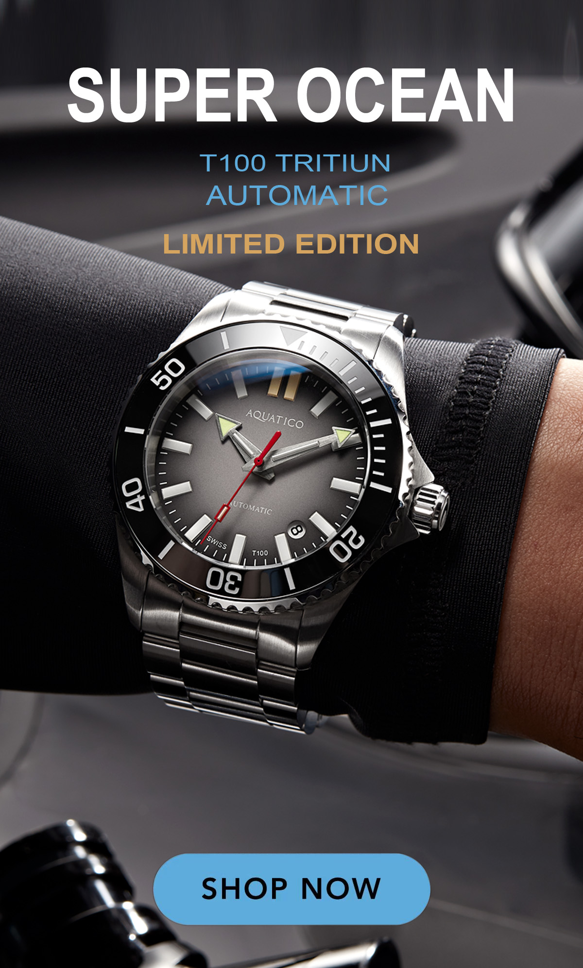 Aquatico: New In: Super Ocean T100 Tritium Automatic Limited Edition ...